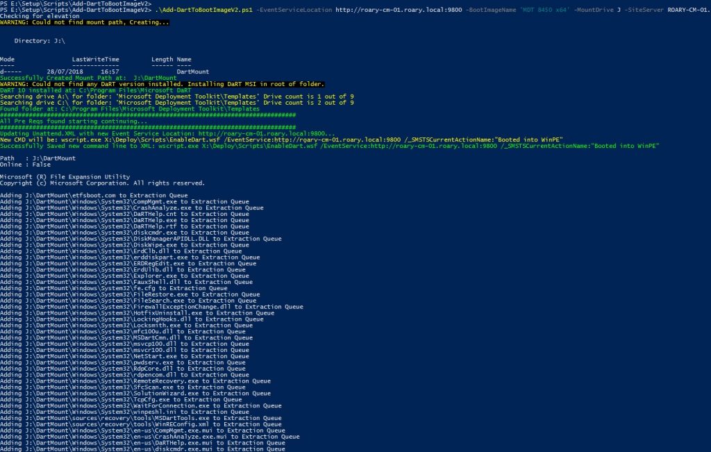 PowerShell add DaRT Remote Control to SCCM Boot Image Early V2 - SCCMOG ...